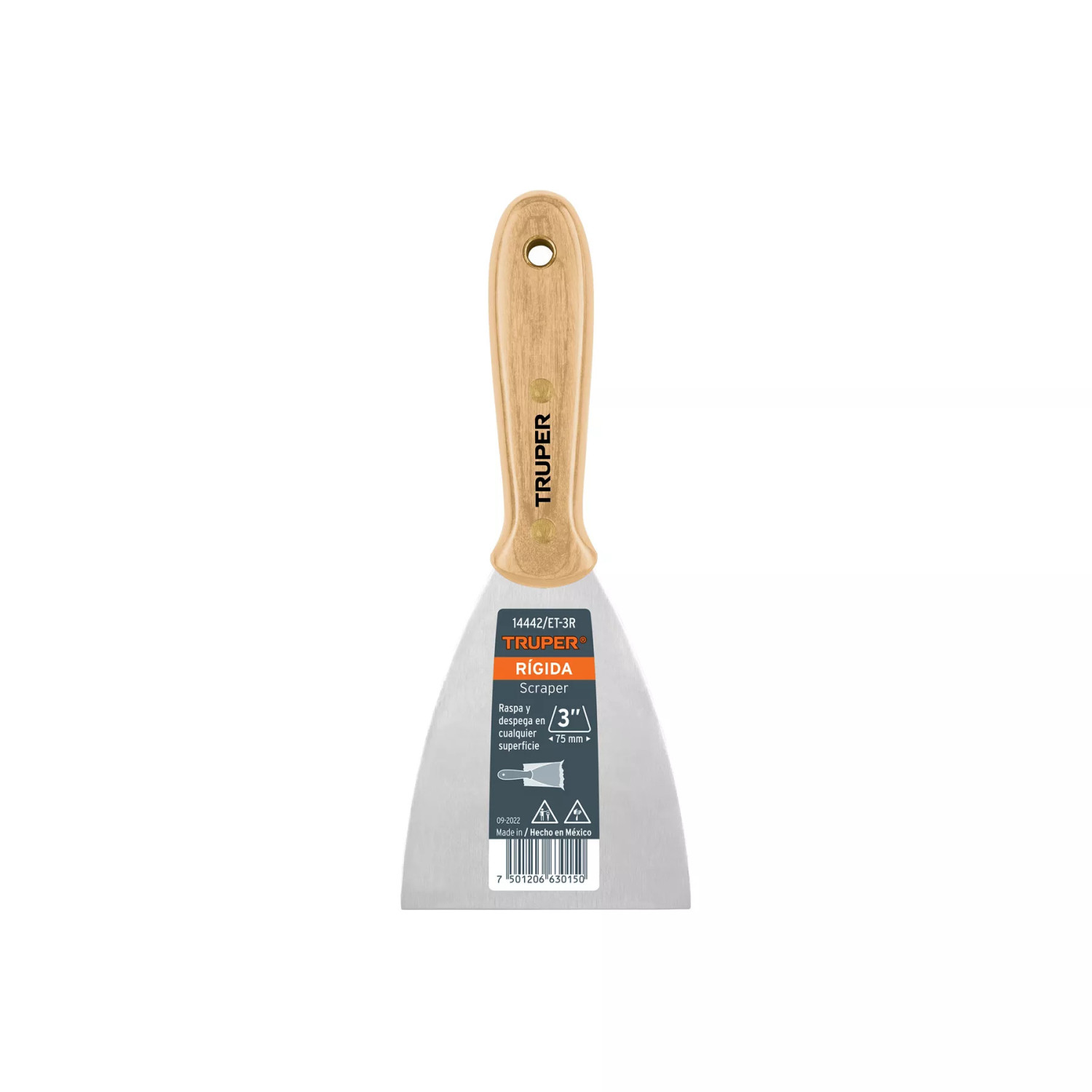 Espátula Rígida 3' Con Mango De Madera, Truper