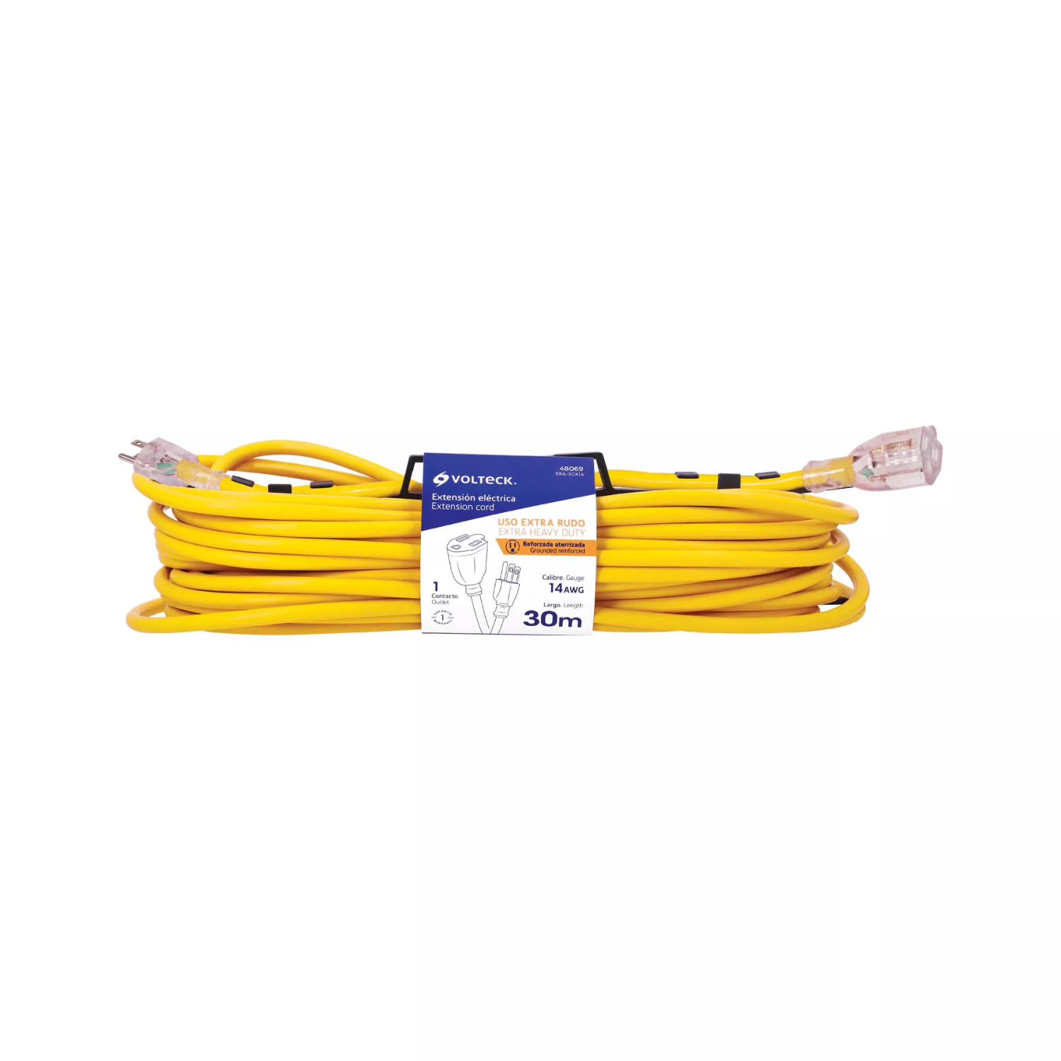 Extensión reforzada aterrizada 30 m 3x14... | Volteck