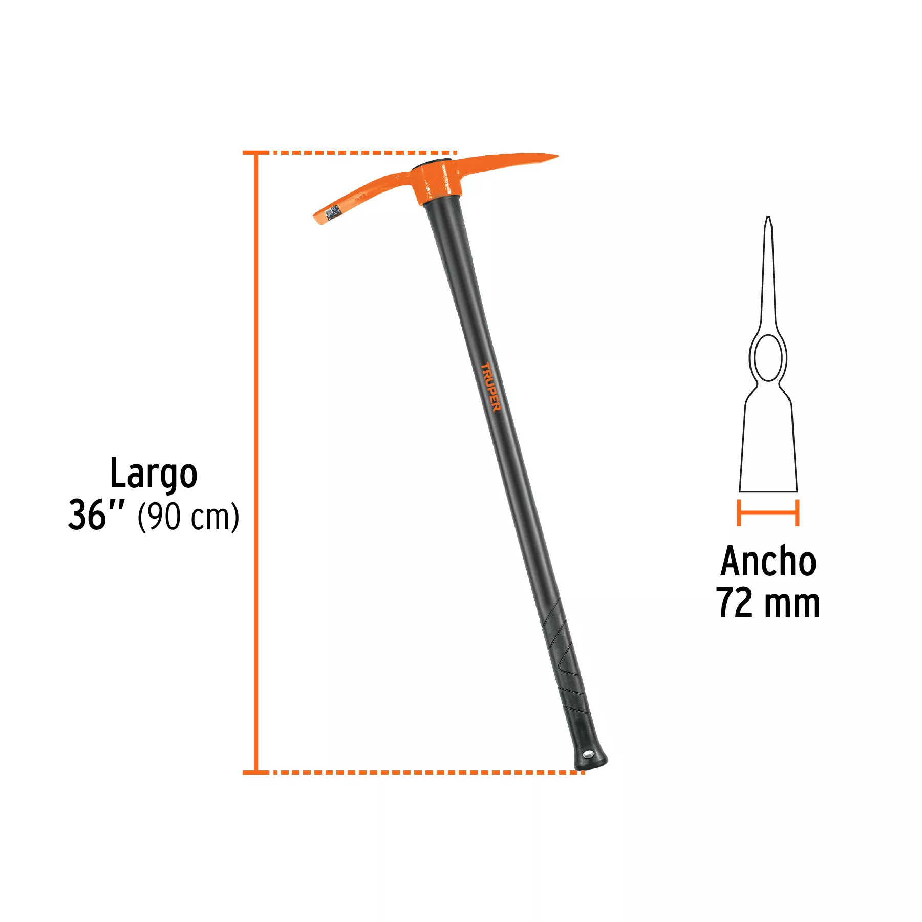 Talacho-Pico 2.5 Lb Con Mango De Fibra De Vidrio De 36'