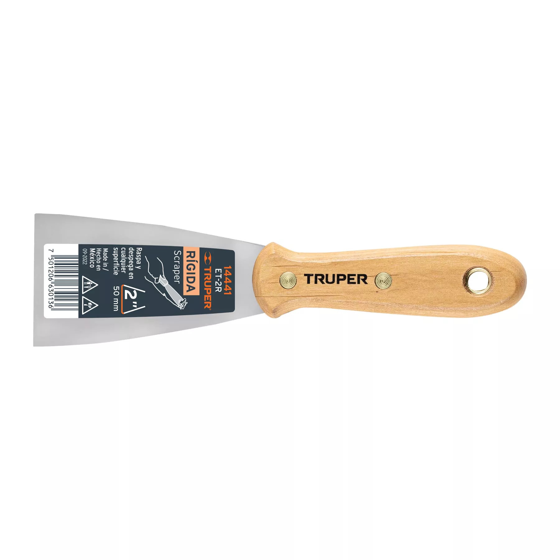 Espátula Rígida 2' Con Mango De Madera, Truper