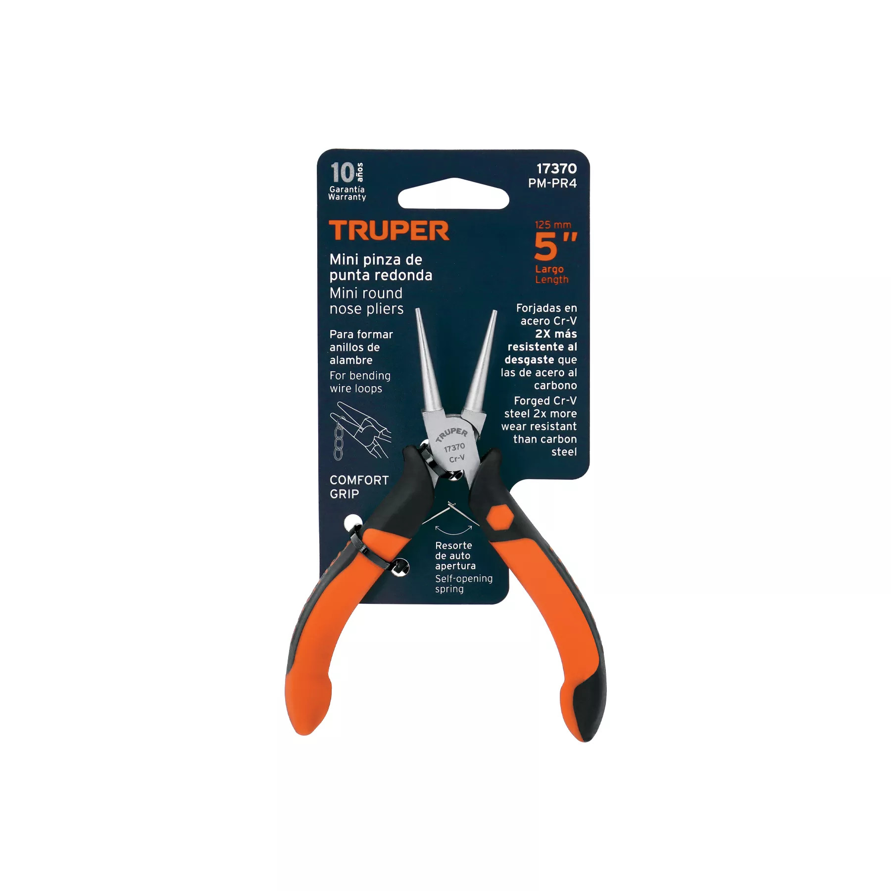 Mini Pinza De Punta Redonda 5' Mango Comfort Grip, Truper