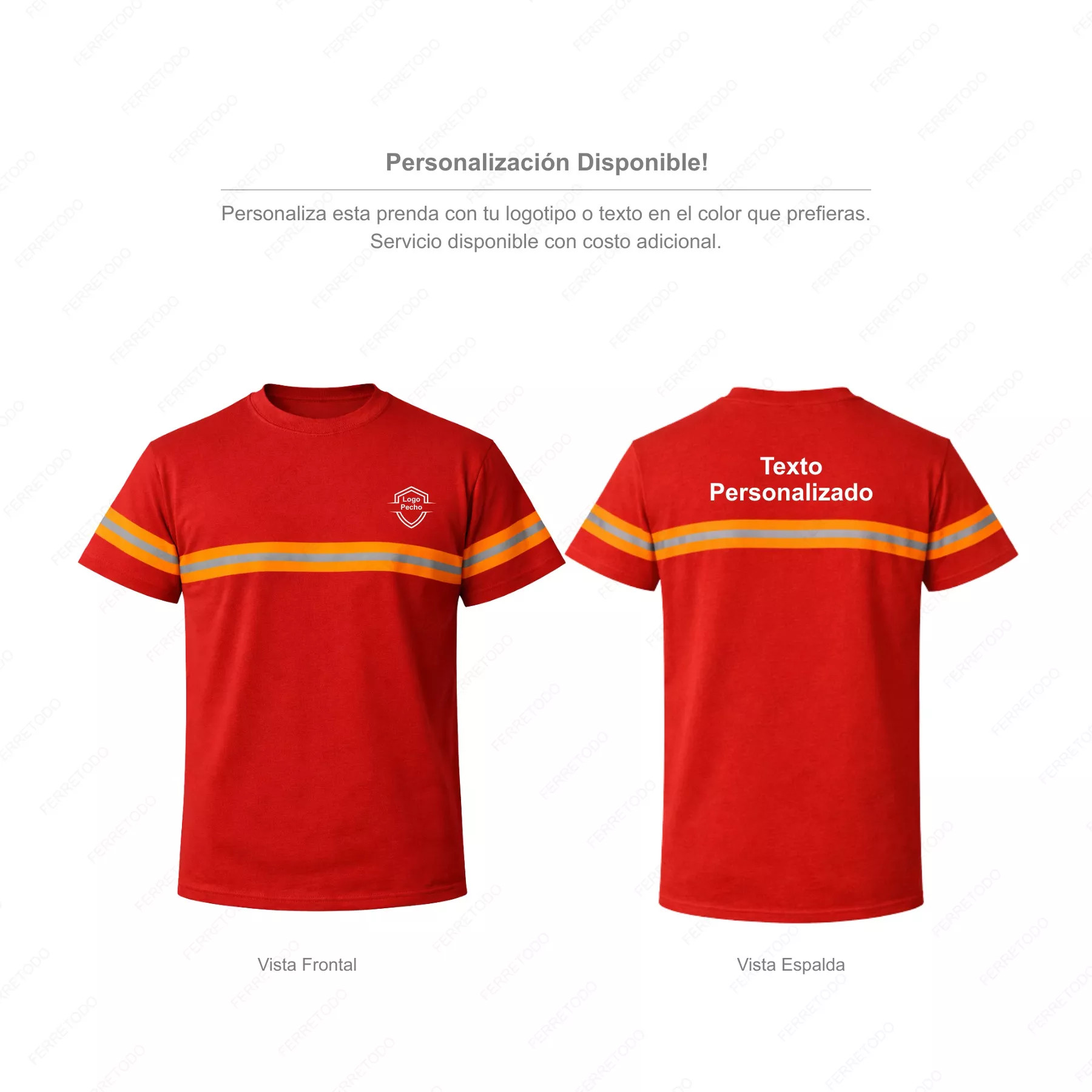 Playera de Trabajo Rojo con Reflectivo... | Sin Marca