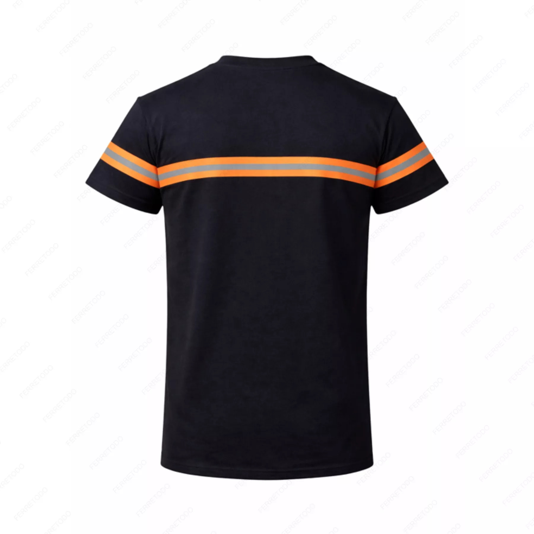 Playera de Trabajo Negro con Reflectivo Naranj... | Sin Marca