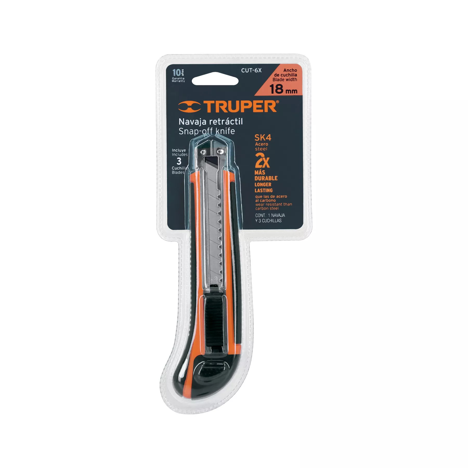 Cutter 18 Mm Profesional Con Alma Metálica Y Grip, Truper