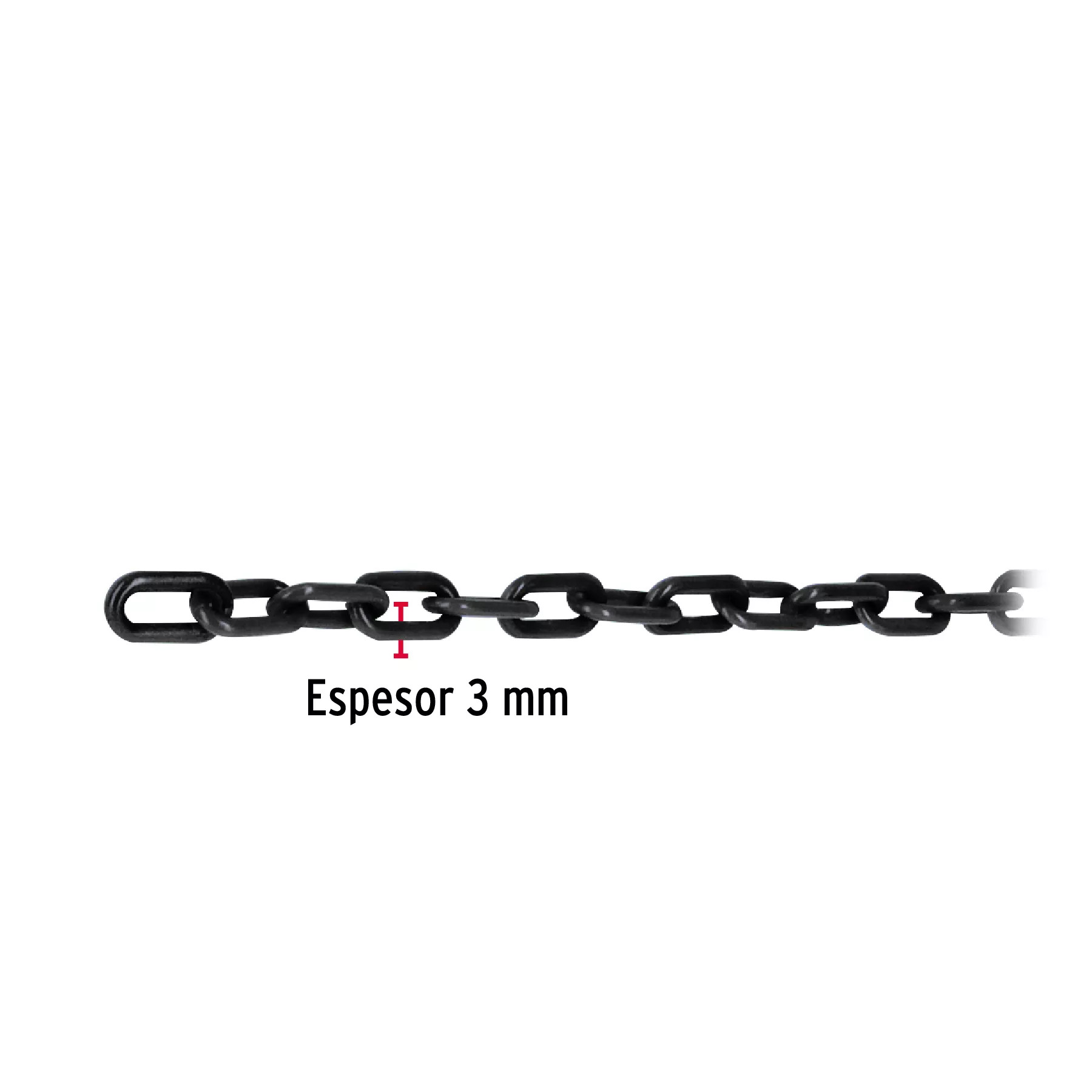 Metro de cadena 3 mm plástica, 50 m carrete | Fiero