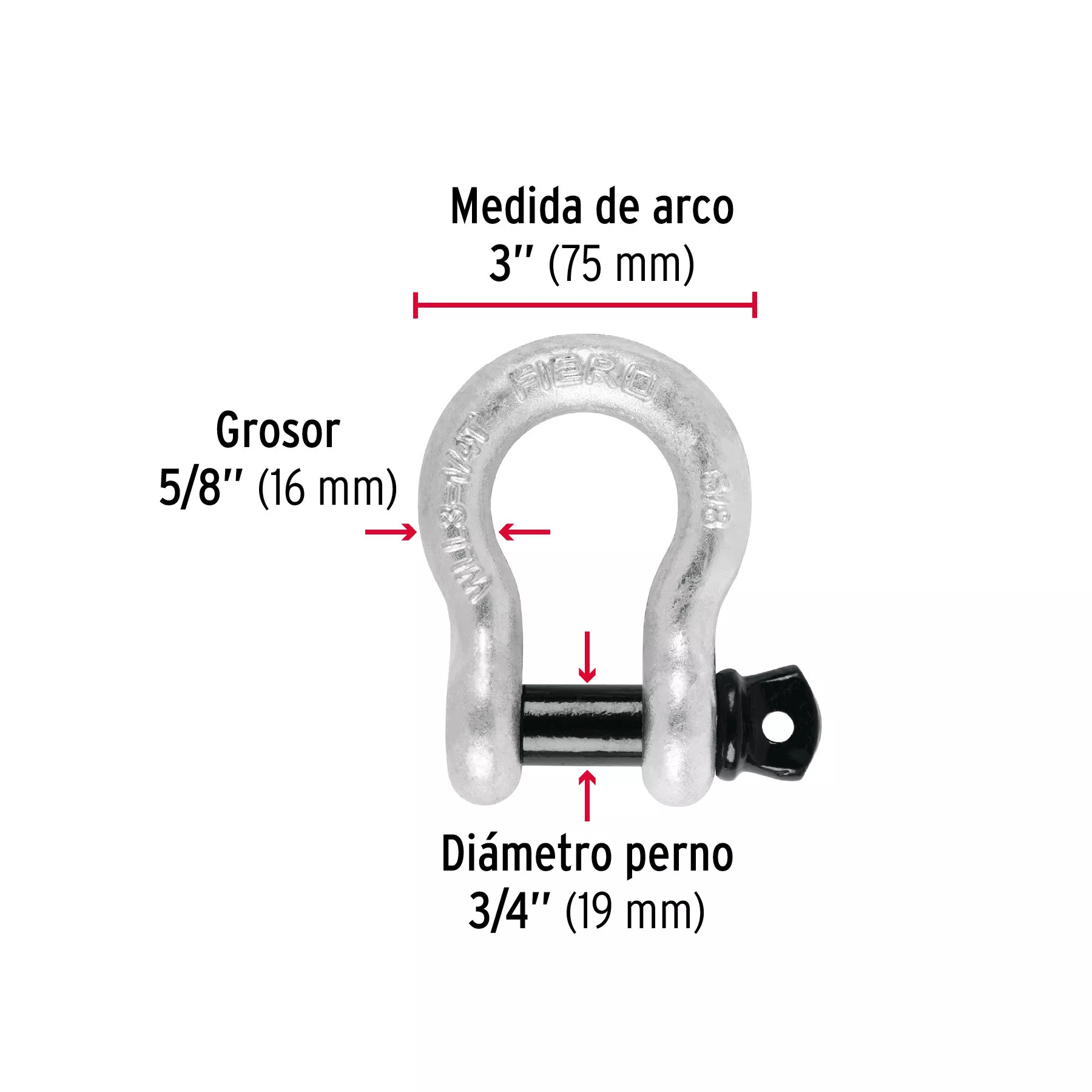 Grillete de acero forjado 5/8", FI... | Fiero