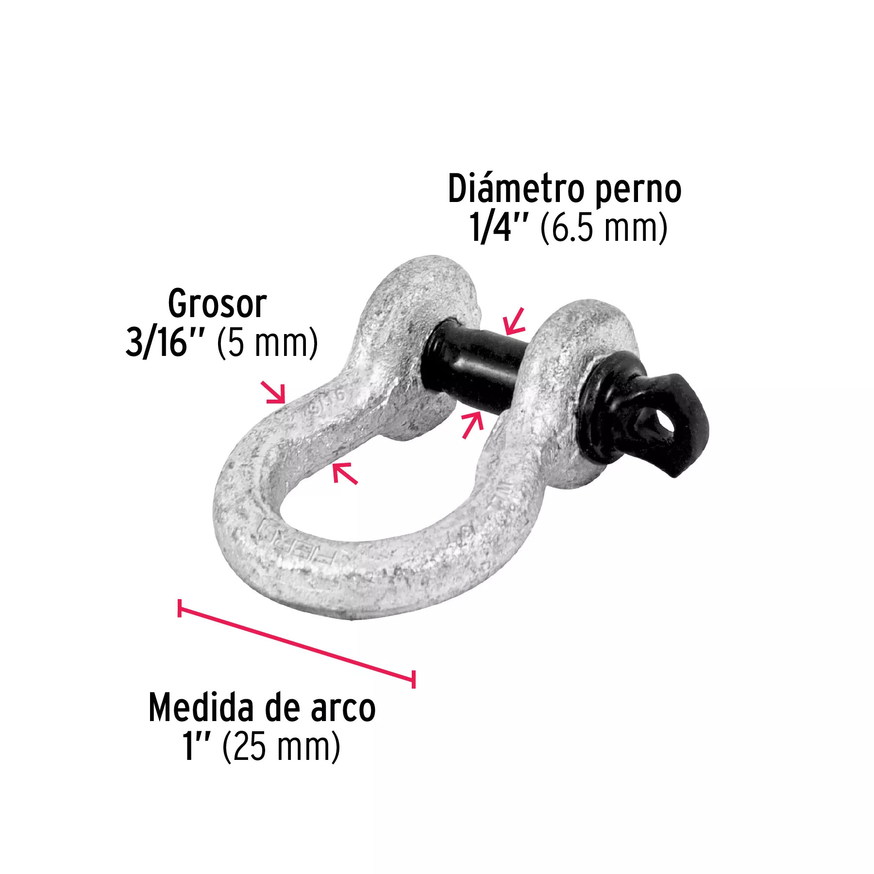 Grillete de acero forjado 3/16" | Fiero