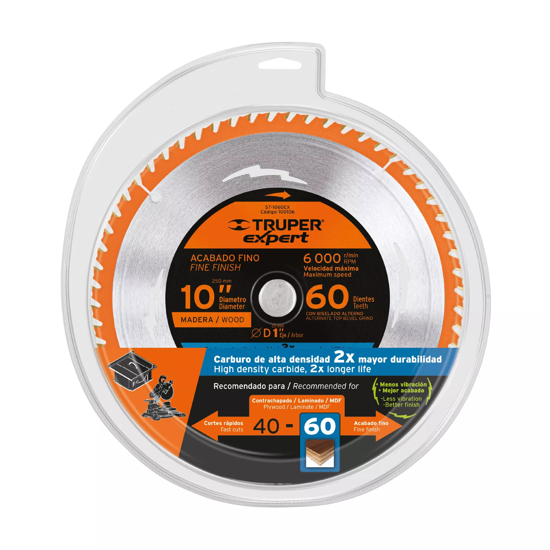 Disco sierra 10" madera 60 dientes Expert | Truper