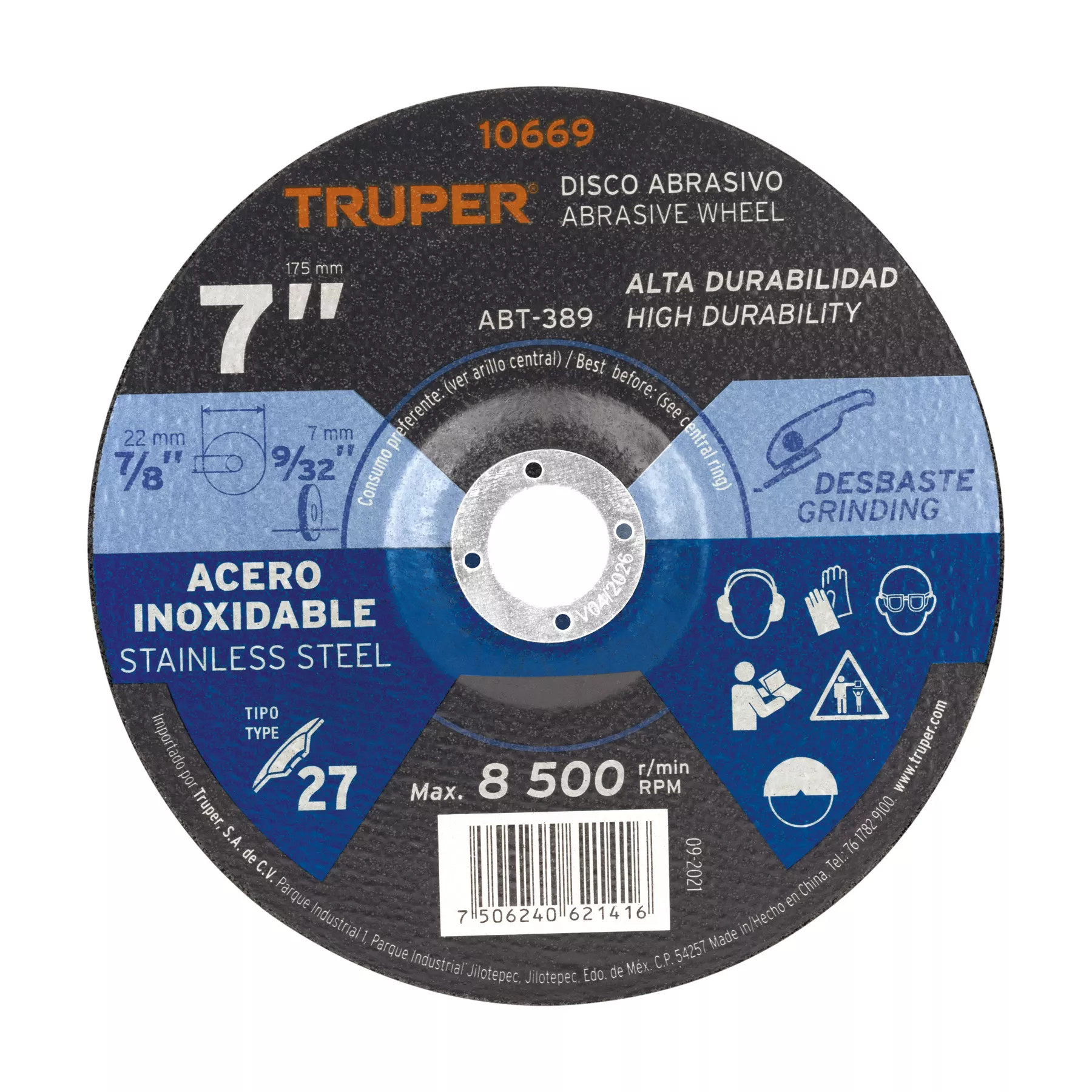 Disco Tipo 27 7" Desbaste Inoxidable... | Truper