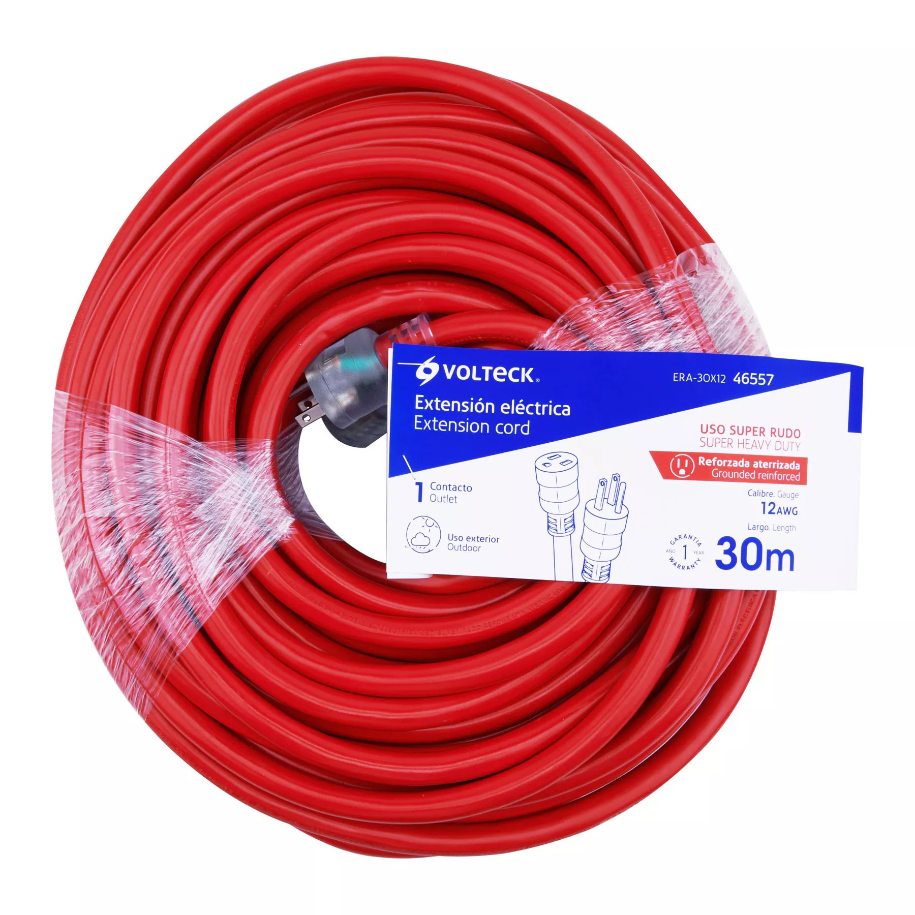Extensión reforzada 30 m 3x12 AWG... | Volteck